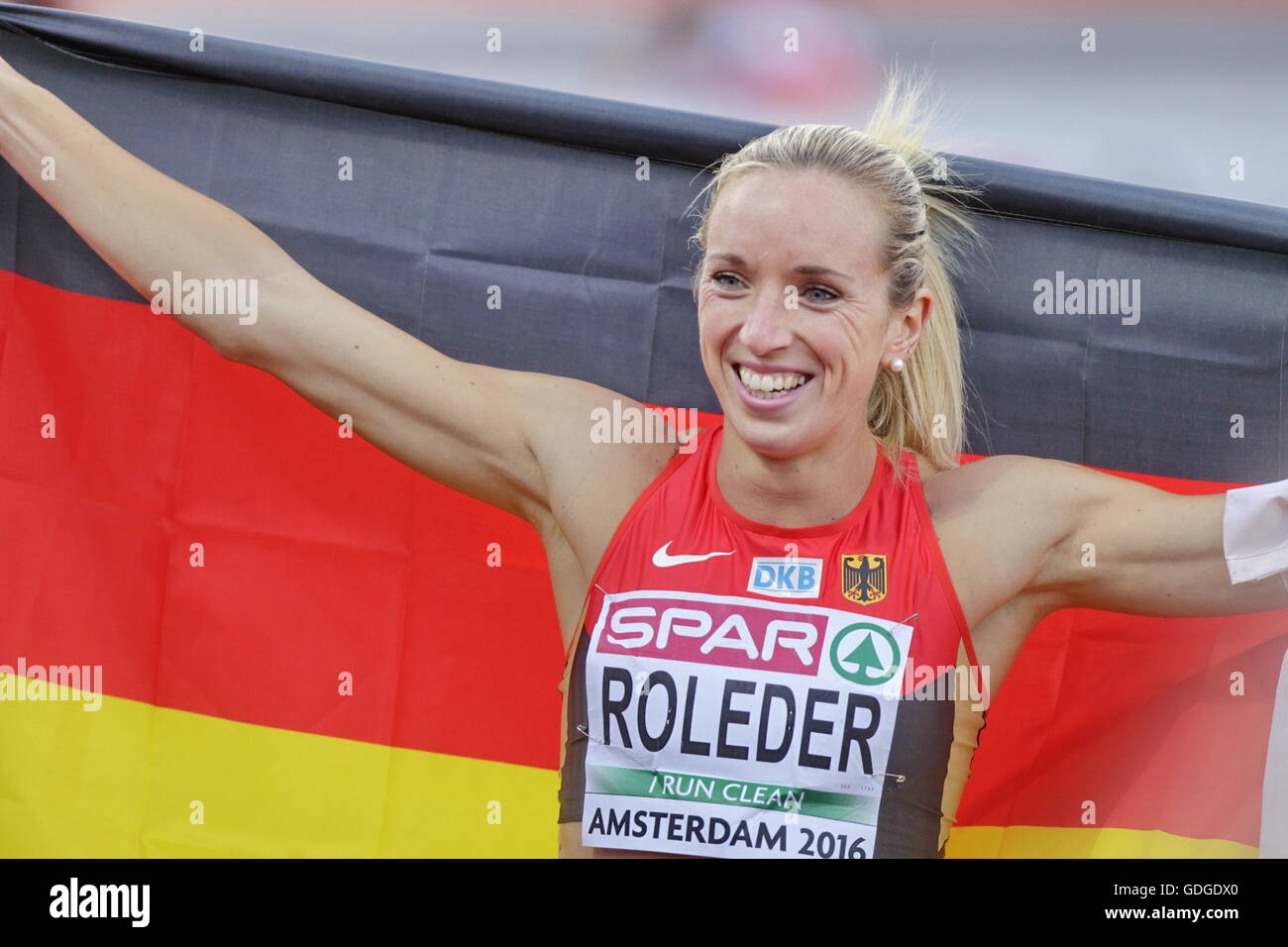 Amsterdam, Netherlands: July 7, 2016 Cindy Roleder champion of europe ...