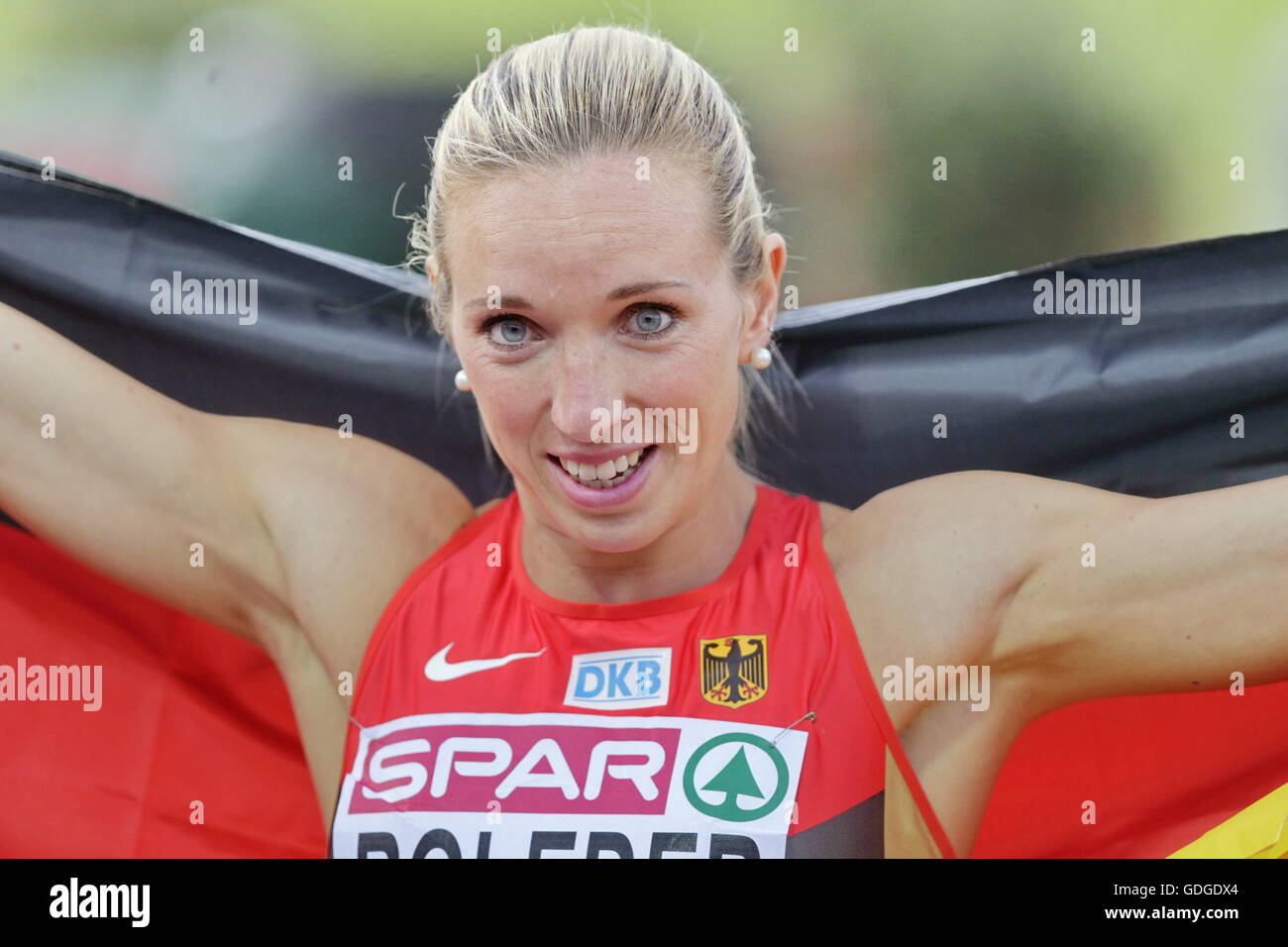 Amsterdam, Netherlands: July 7, 2016 Cindy Roleder champion of europe ...