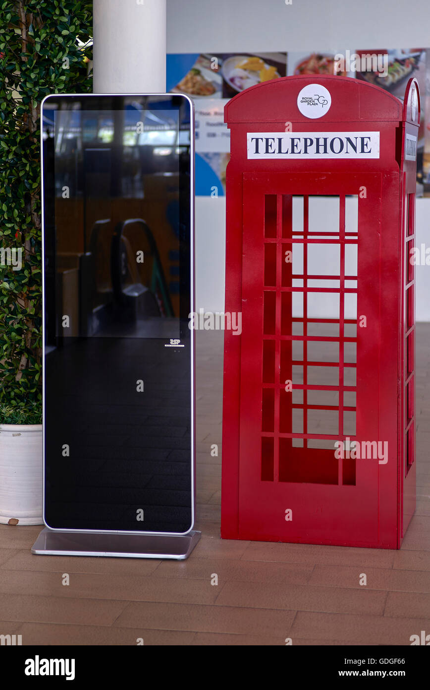 Mobile phone advertising display highlighting the evolution of the ...