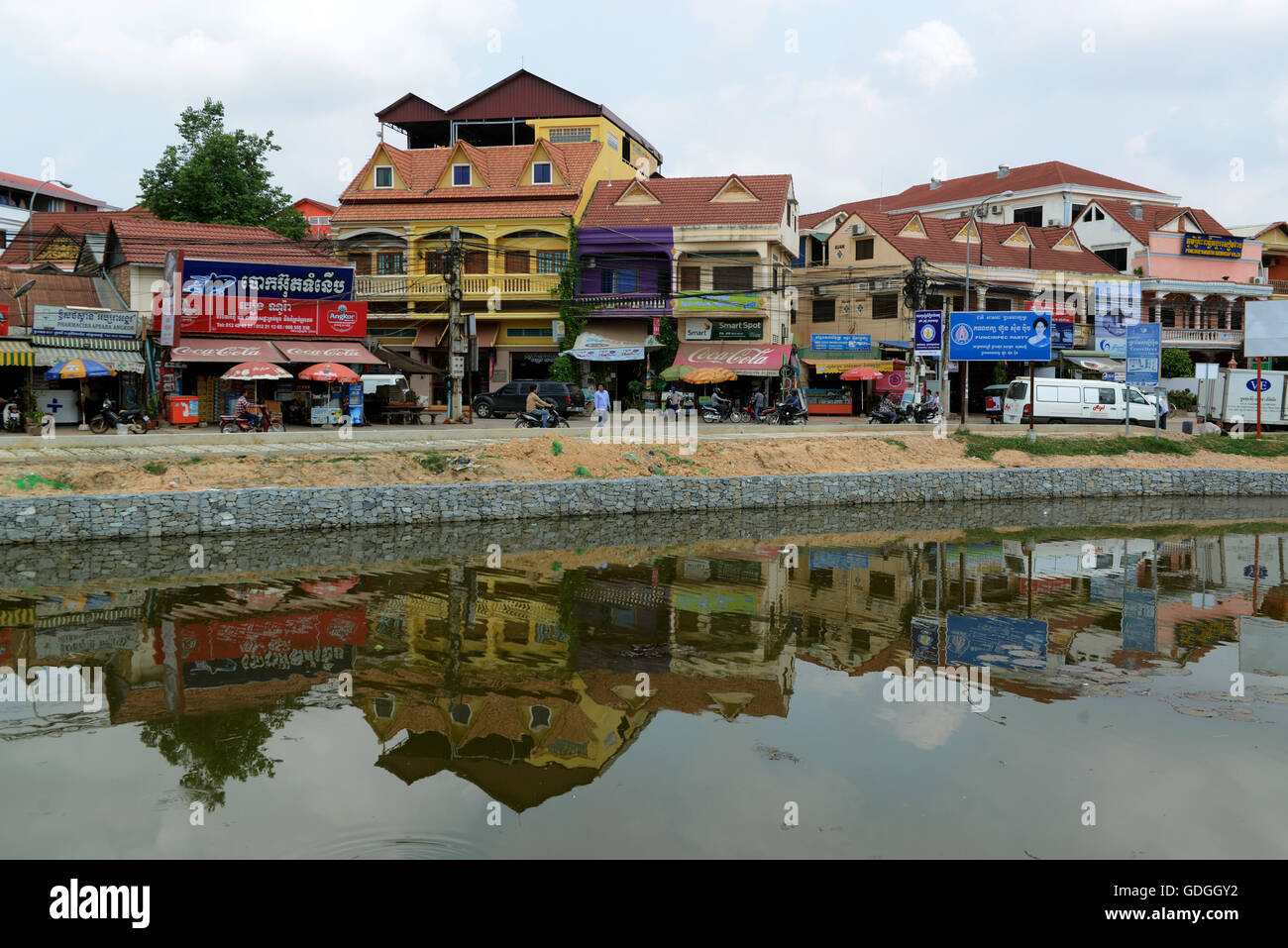 The old City of Siem Riep near the Ankor Wat Temples in the west of ...