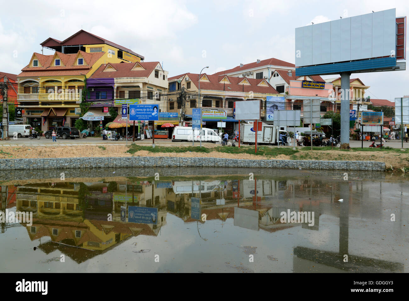 The City centre of Siem Riep neat the Ankro Wat Temples in the west of ...