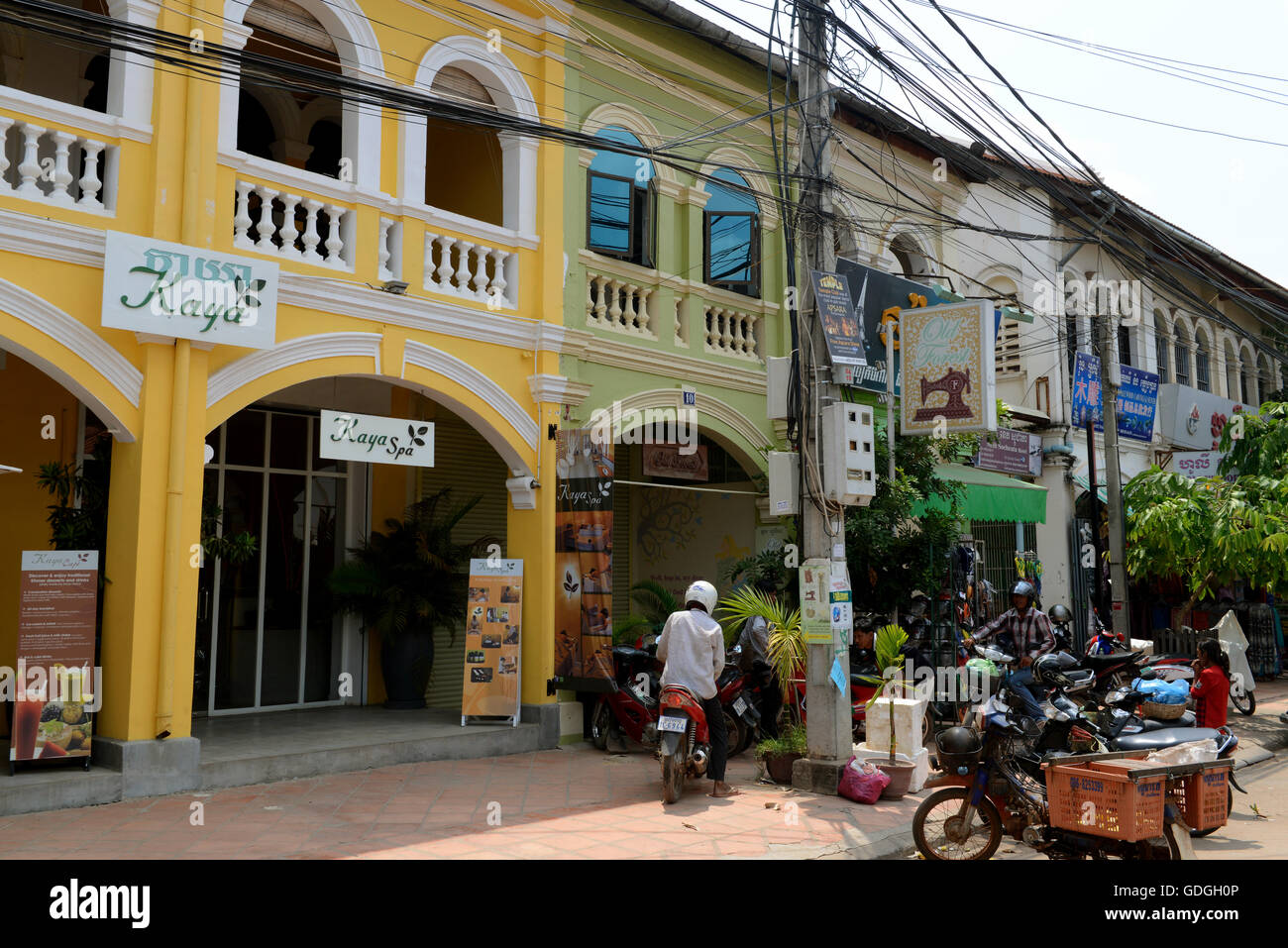The City centre of Siem Riep neat the Ankro Wat Temples in the west of ...
