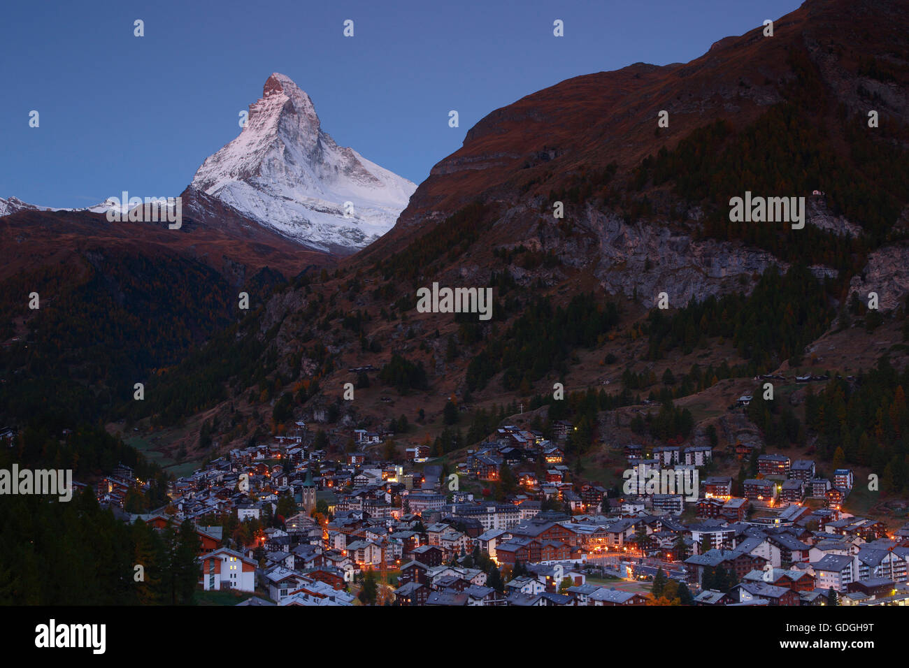 Village Zermatt and Matterhorn,Valais,Switzerland Stock Photo - Alamy