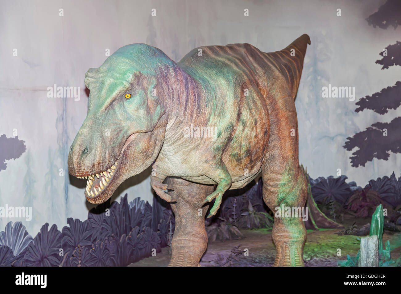 England,London,Natural History Museum,Exhibit of Mechanical T-Rex ...