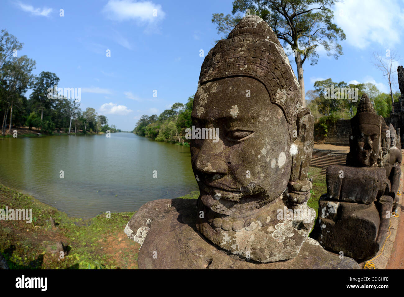The Bridge at the Angkor Tom Gate in the Temple City of Angkor near the ...