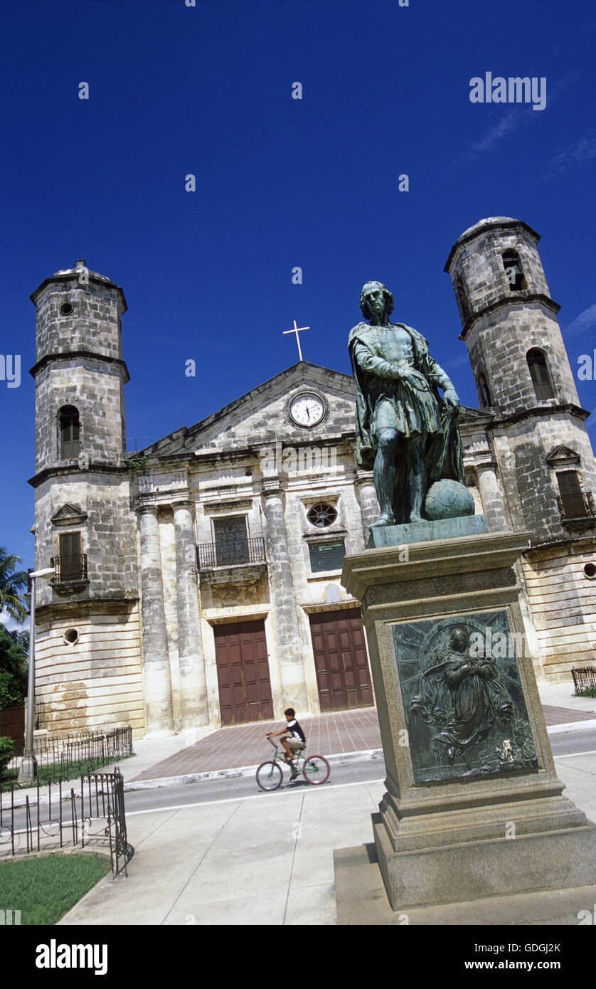 the catedral with a Columbus Monument in the old town of cardenas in ...