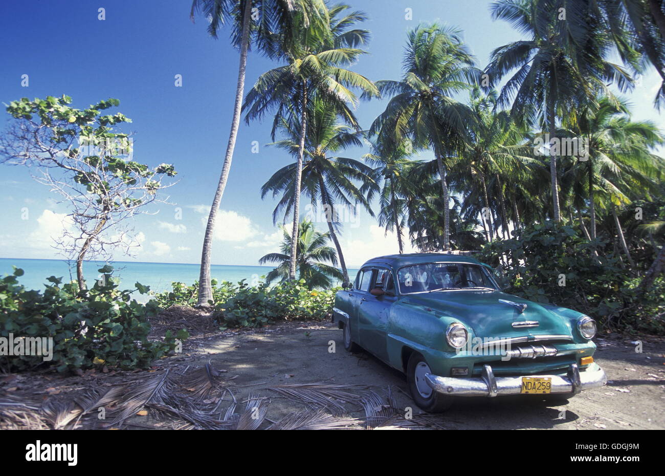 a beach near the Village of Baracoa on Cuba in the caribbean sea Stock ...
