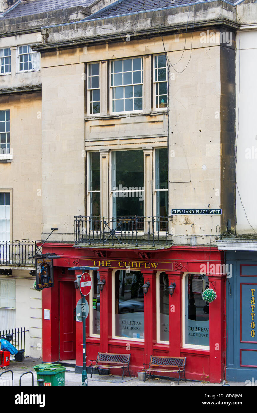 The Curfew Ale House. Pub on Cleveland Place in the UNESCO World ...