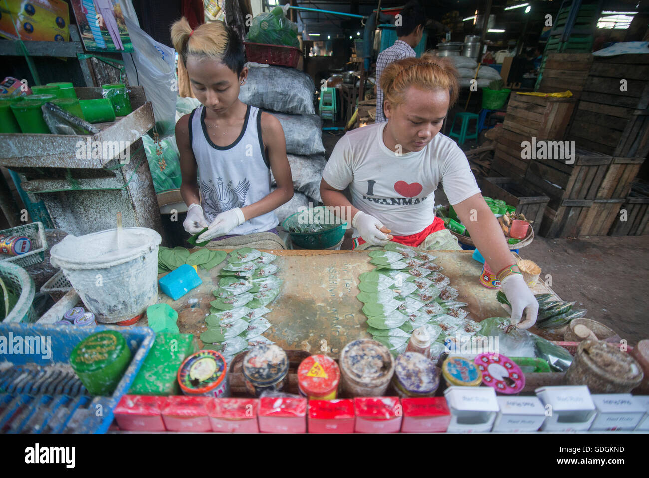 Betel nut at a Market near the City of Yangon in Myanmar in ...