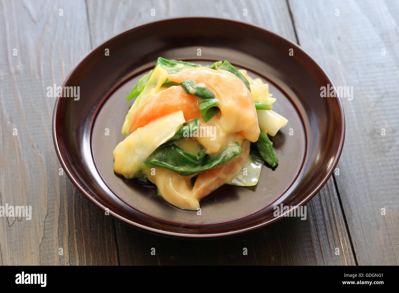 aoyagi nuta, trough shell foot and wakegi green onion with vinegared ...