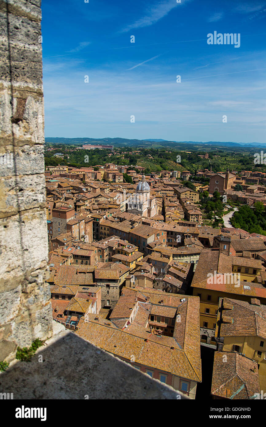 Aerial view at town Siena in Italy Stock Photo - Alamy