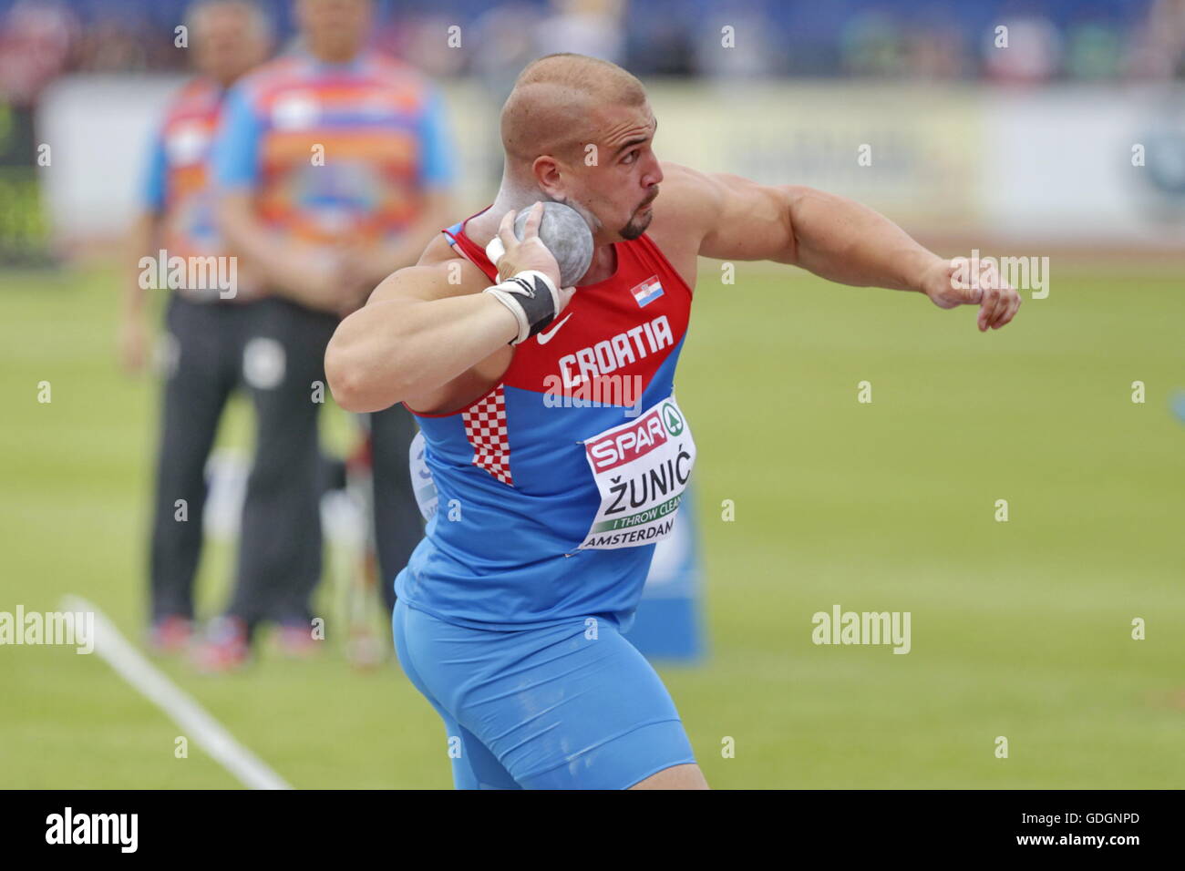 Amsterdam, Netherlands July 10, 2016 Stipe Zunic 9th the shot put to ...