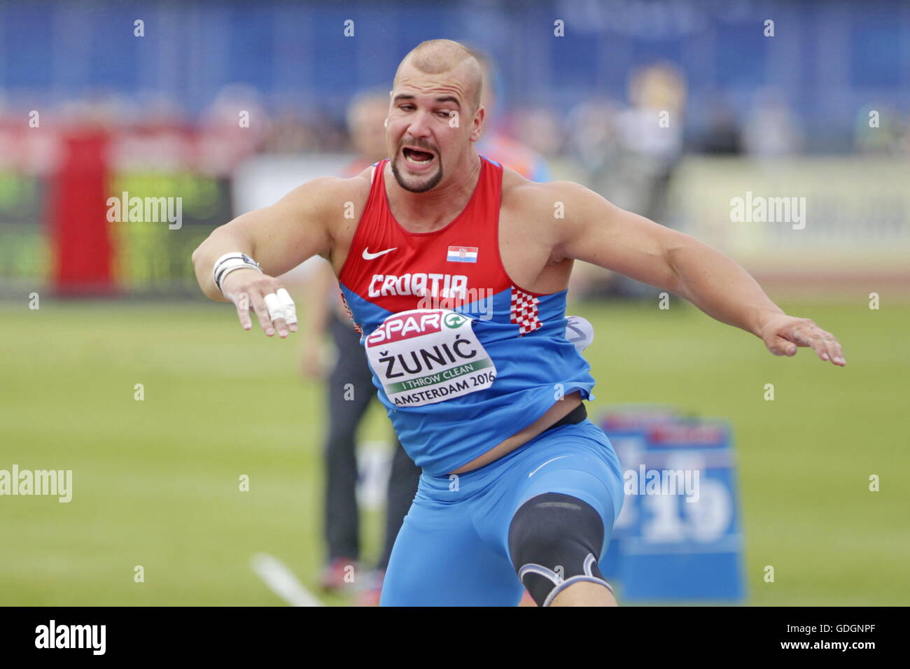Amsterdam, Netherlands July 10, 2016 Stipe Zunic 9th the shot put to ...