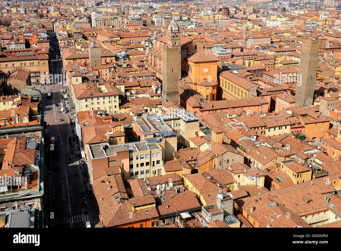 Panoramic view of Bologna seen from Asinelli Tower Stock Photo - Alamy