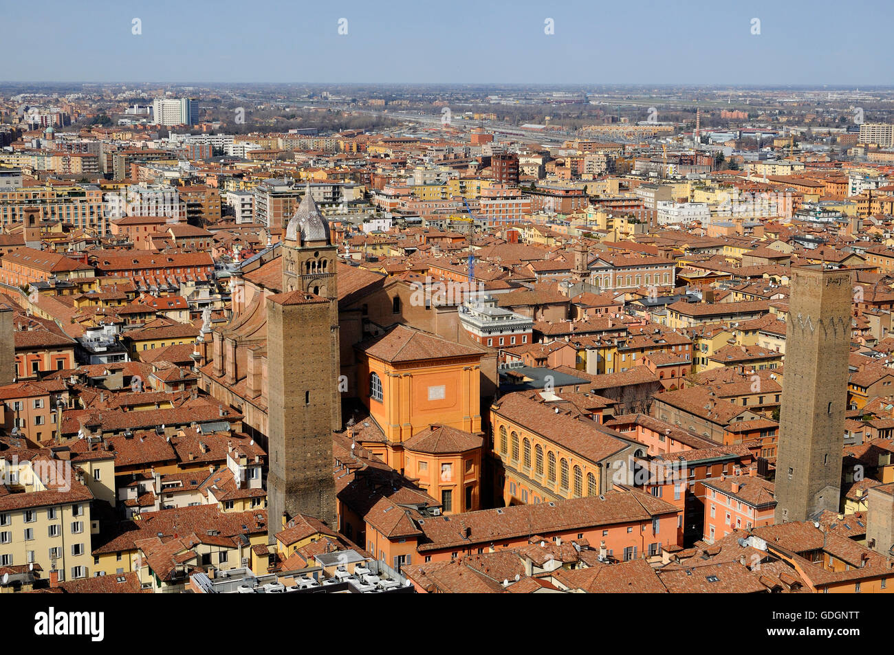 Panoramic view of Bologna seen from Asinelli Tower Stock Photo - Alamy