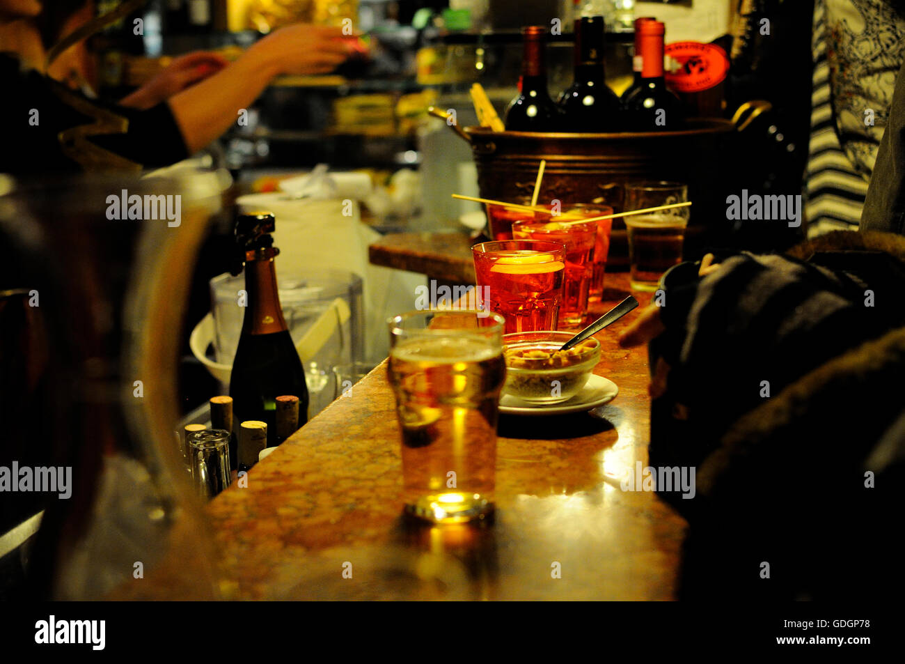 Interior of a bar in Venice Stock Photo - Alamy