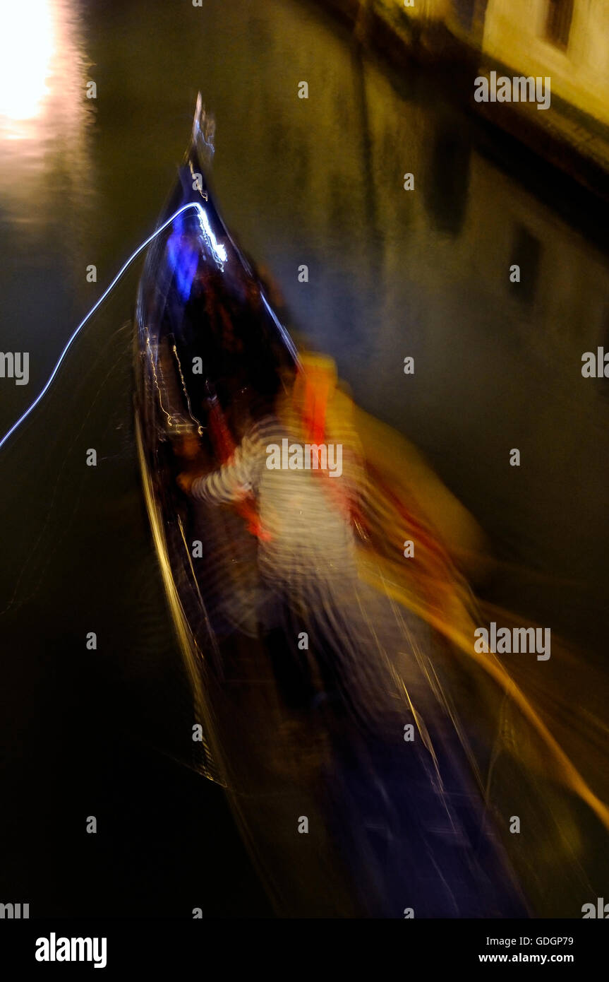 Venetian gondola at night Stock Photo - Alamy
