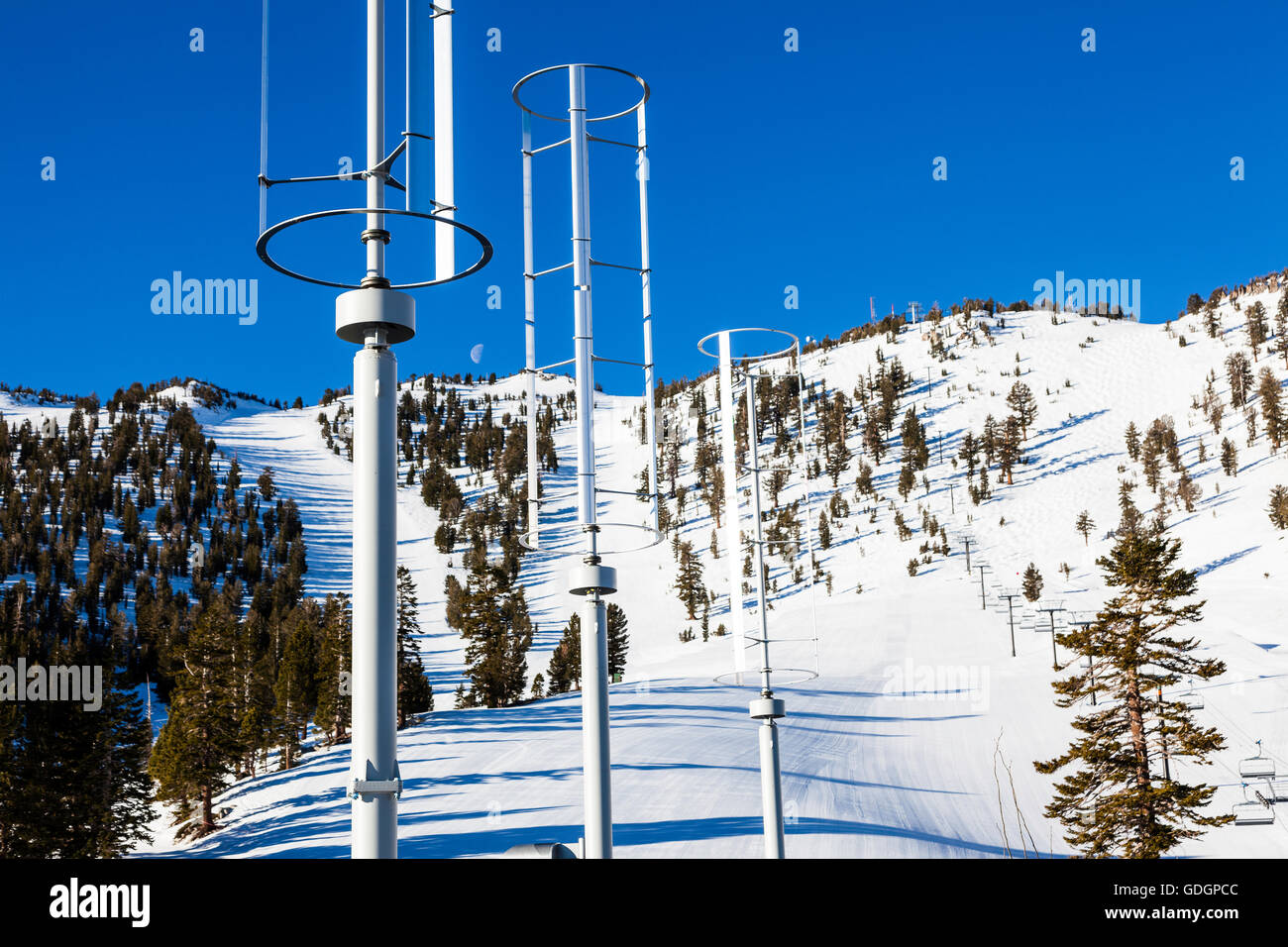 Natural Wind Power at the Mount Rose Ski Resort, Nevada, USA Stock ...