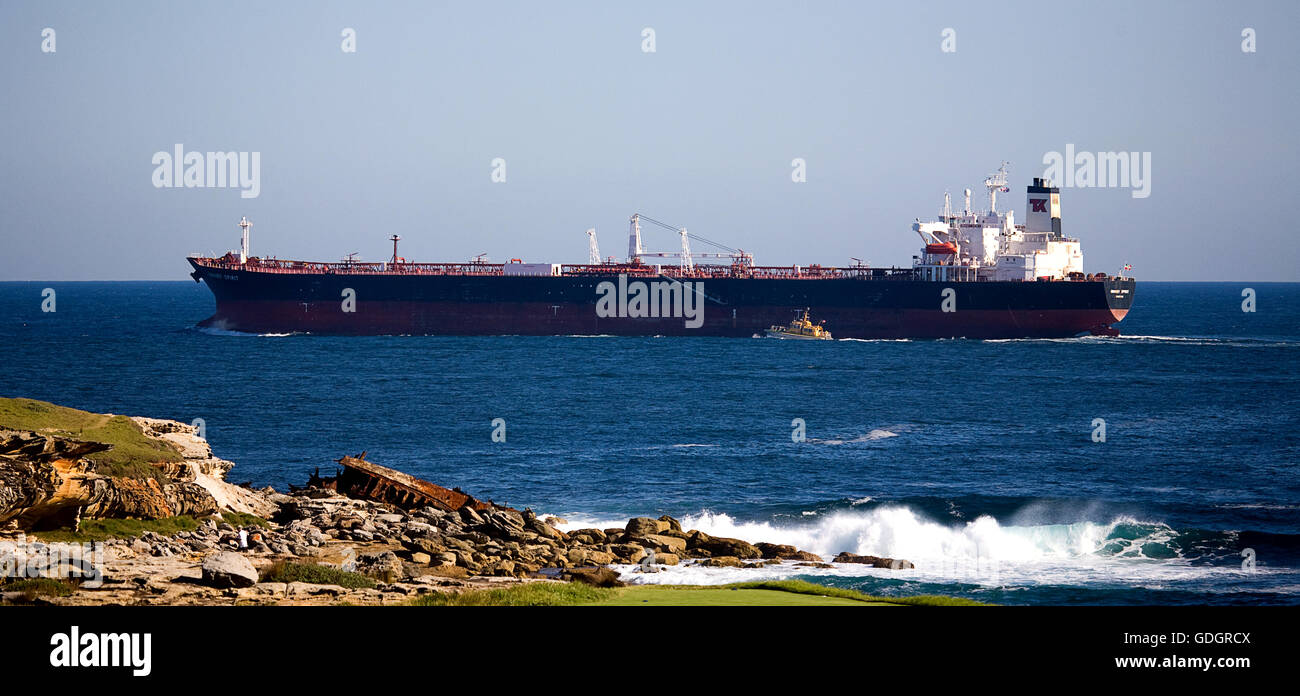 Cargo Ship Leaving Botany Bay Stock Photo - Alamy