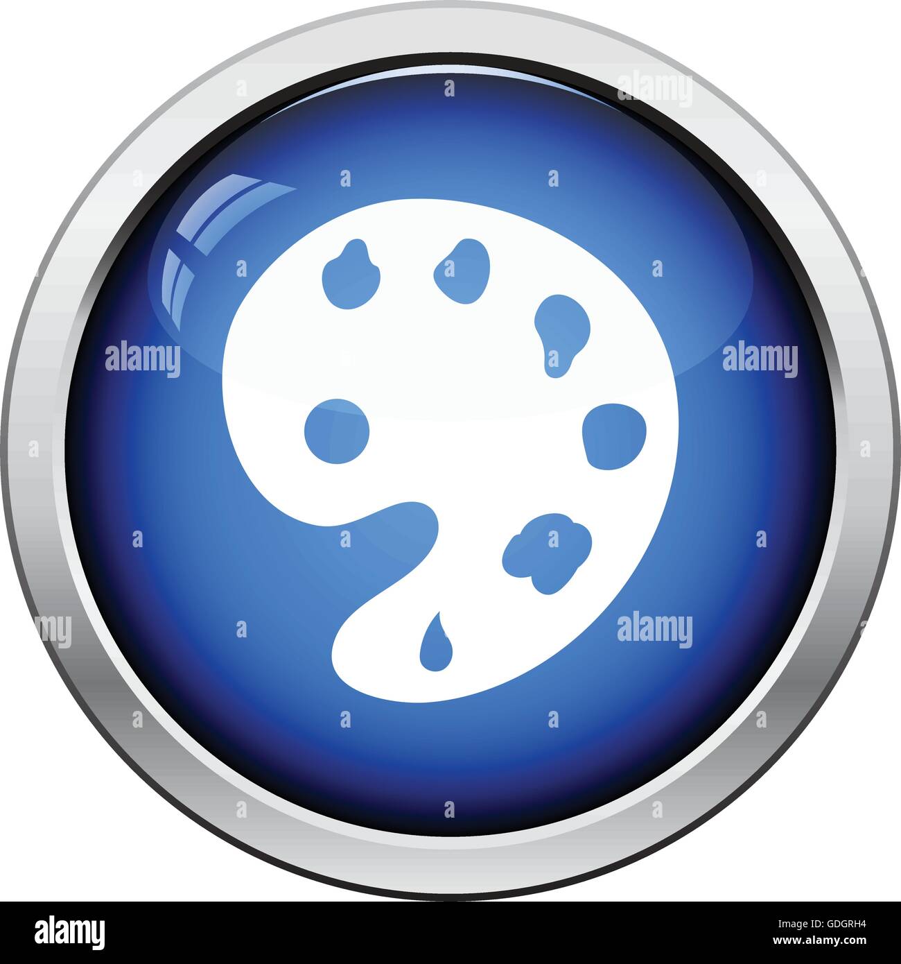 Palette icon. Glossy button design. Vector illustration Stock Vector ...