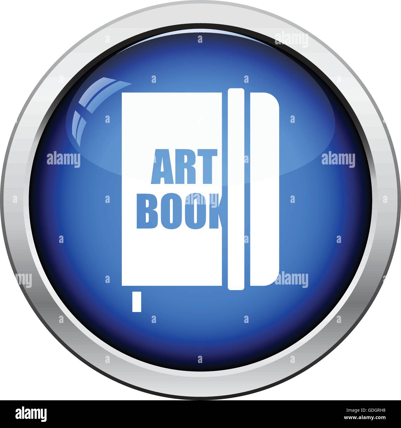 Sketch book icon. Glossy button design. Vector illustration Stock ...