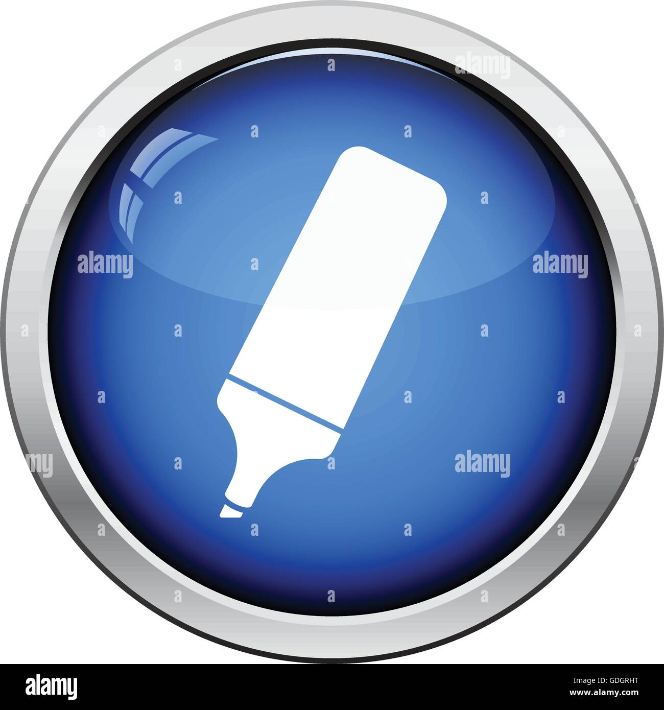 Marker icon. Glossy button design. Vector illustration Stock Vector ...