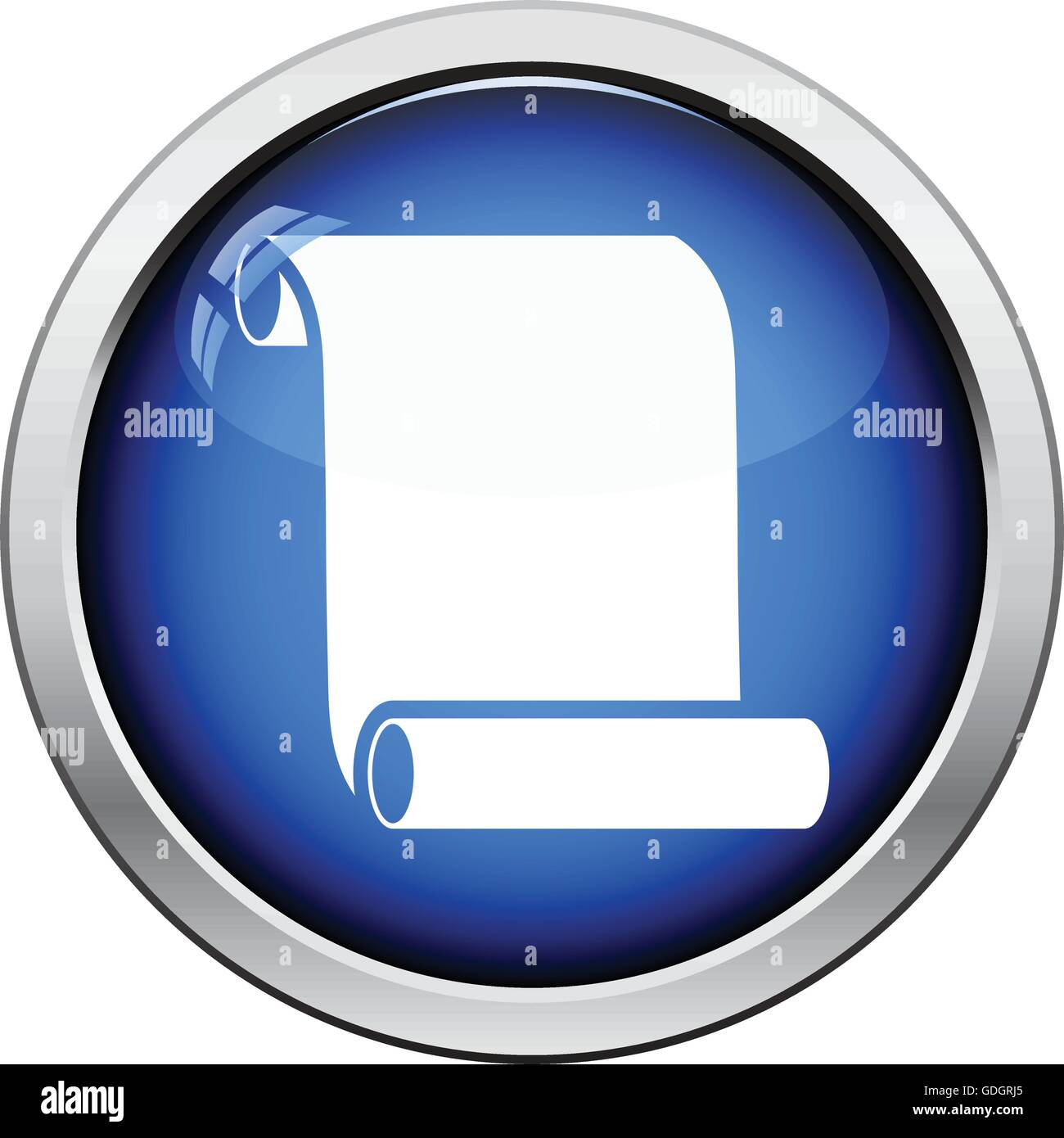 Canvas scroll icon. Glossy button design. Vector illustration Stock ...