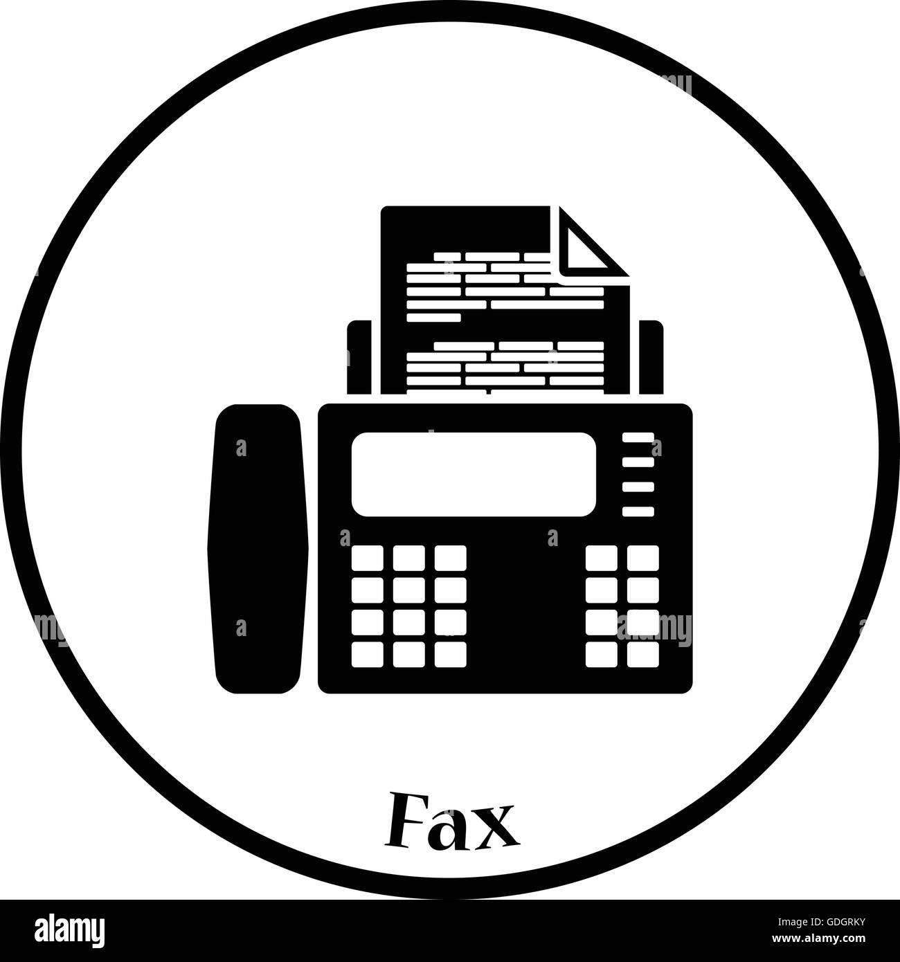 Fax icon. Thin circle design. Vector illustration Stock Vector Image ...