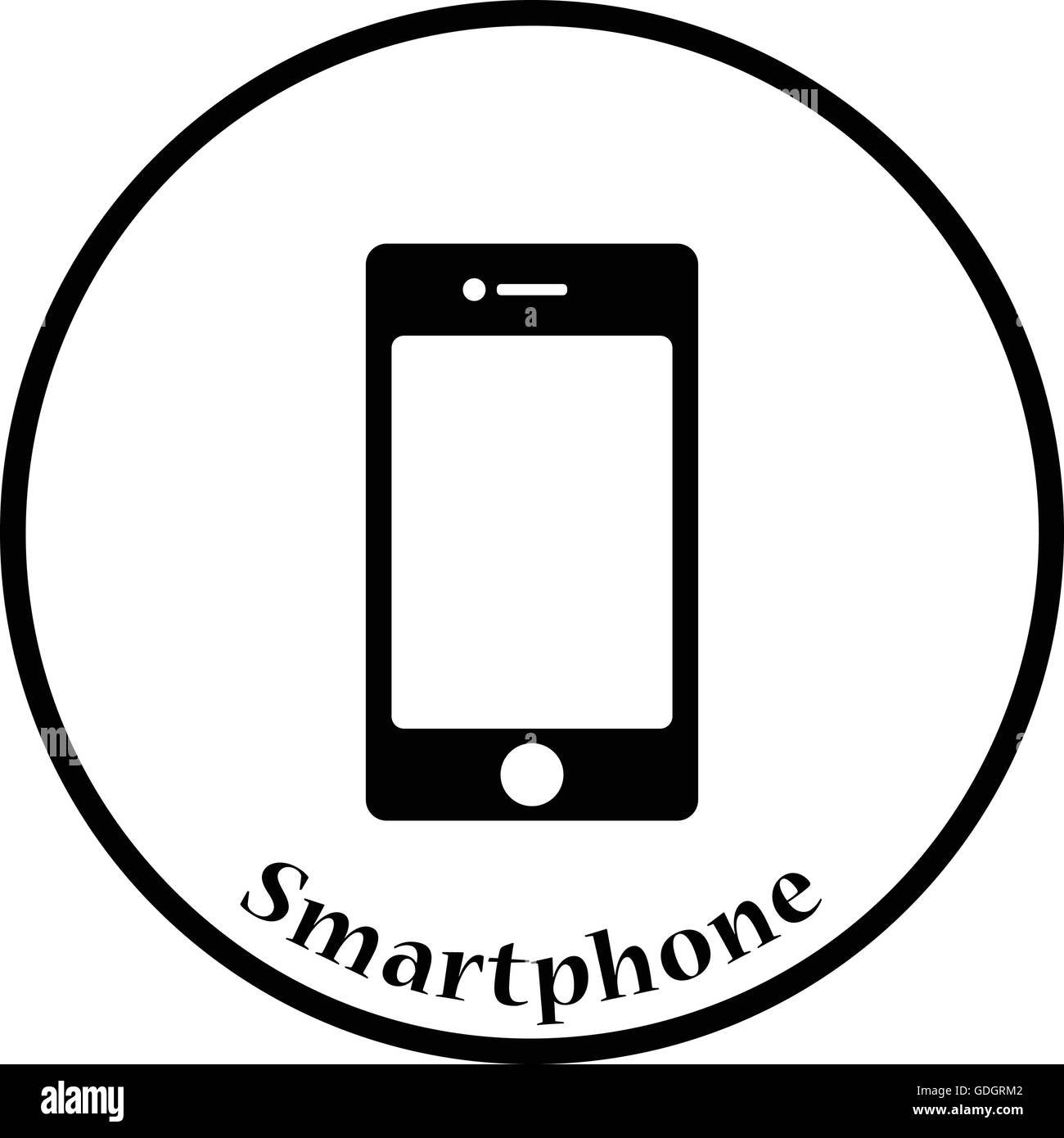 Smartphone icon. Thin circle design. Vector illustration Stock Vector ...