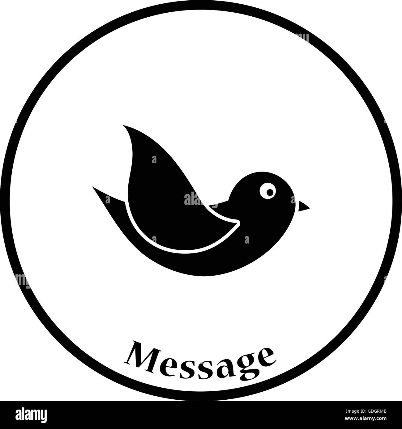 Bird icon. Thin circle design. Vector illustration Stock Vector Image ...