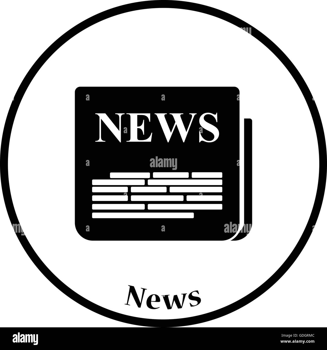 Newspaper icon. Thin circle design. Vector illustration Stock Vector ...
