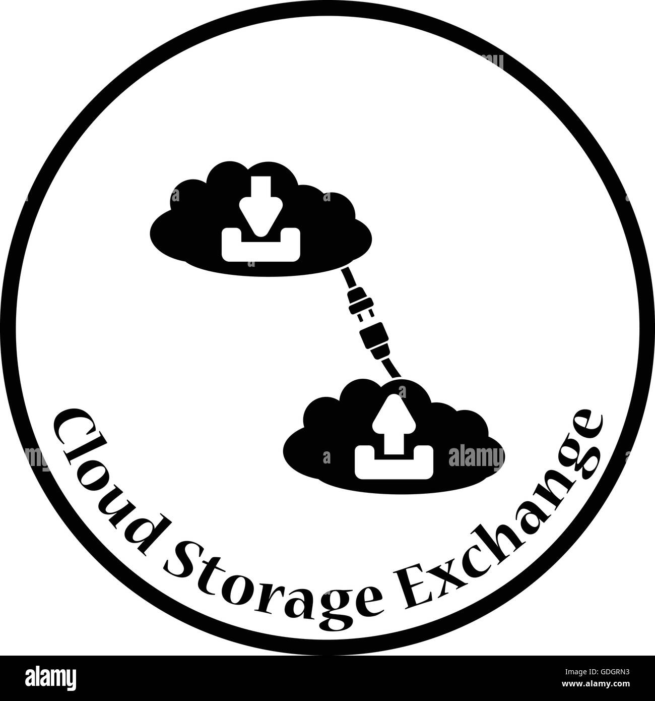 Cloud connection icon. Thin circle design. Vector illustration Stock ...