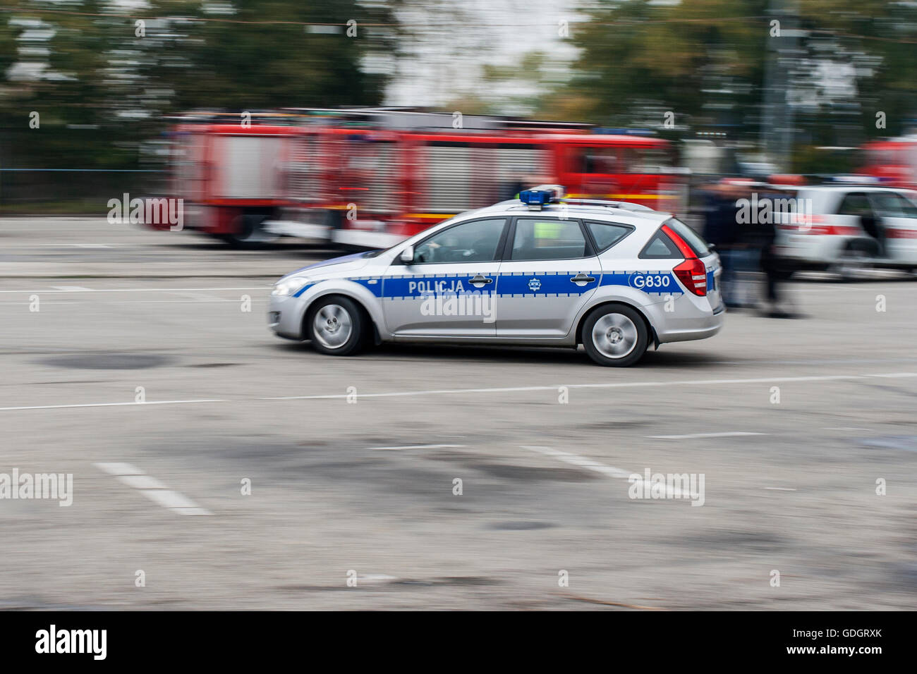 Polish police car hi-res stock photography and images - Alamy