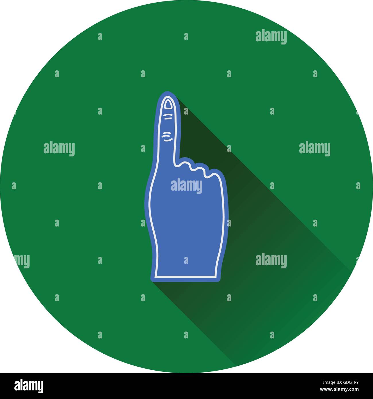 Fans foam finger icon. Flat color design. Vector illustration Stock ...