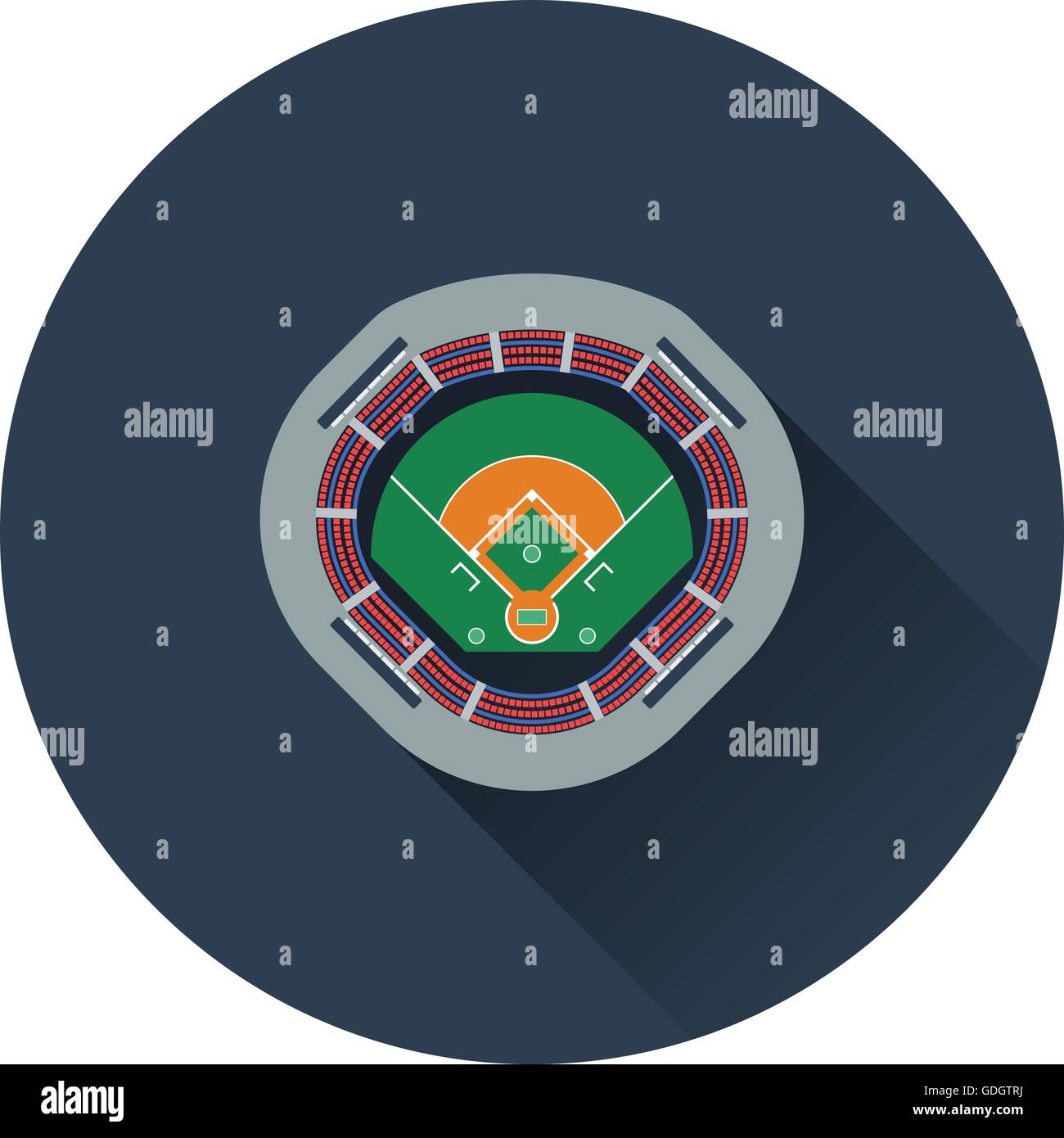 Baseball stadium icon. Flat color design. Vector illustration Stock ...