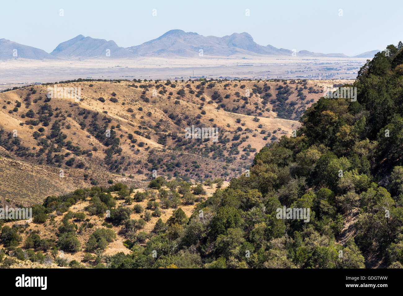 The Whetstone Mountains rising out of the desert floor as seen from the ...