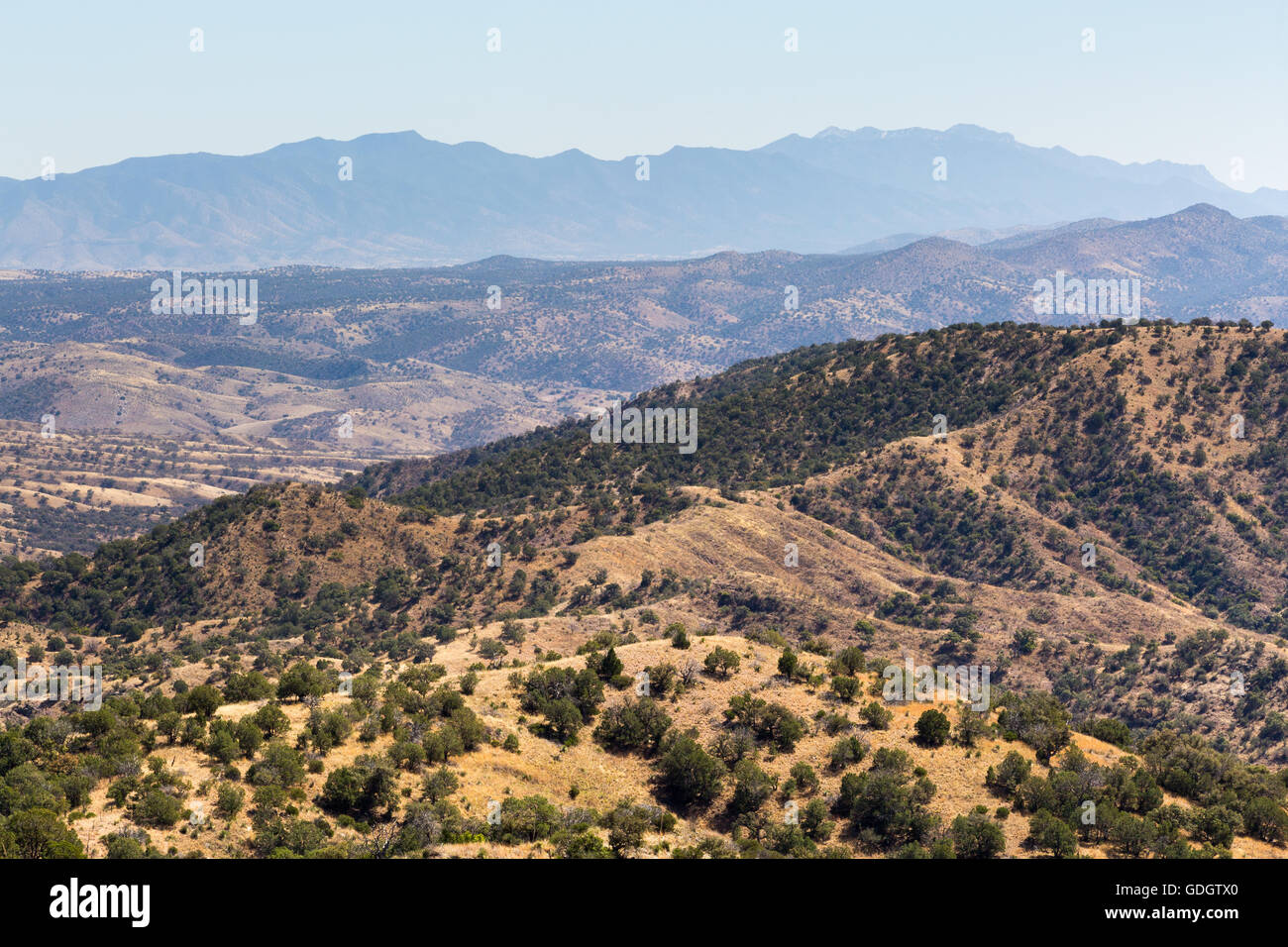 The Huachuca Mountains in the distant horizon as seen from the Santa ...