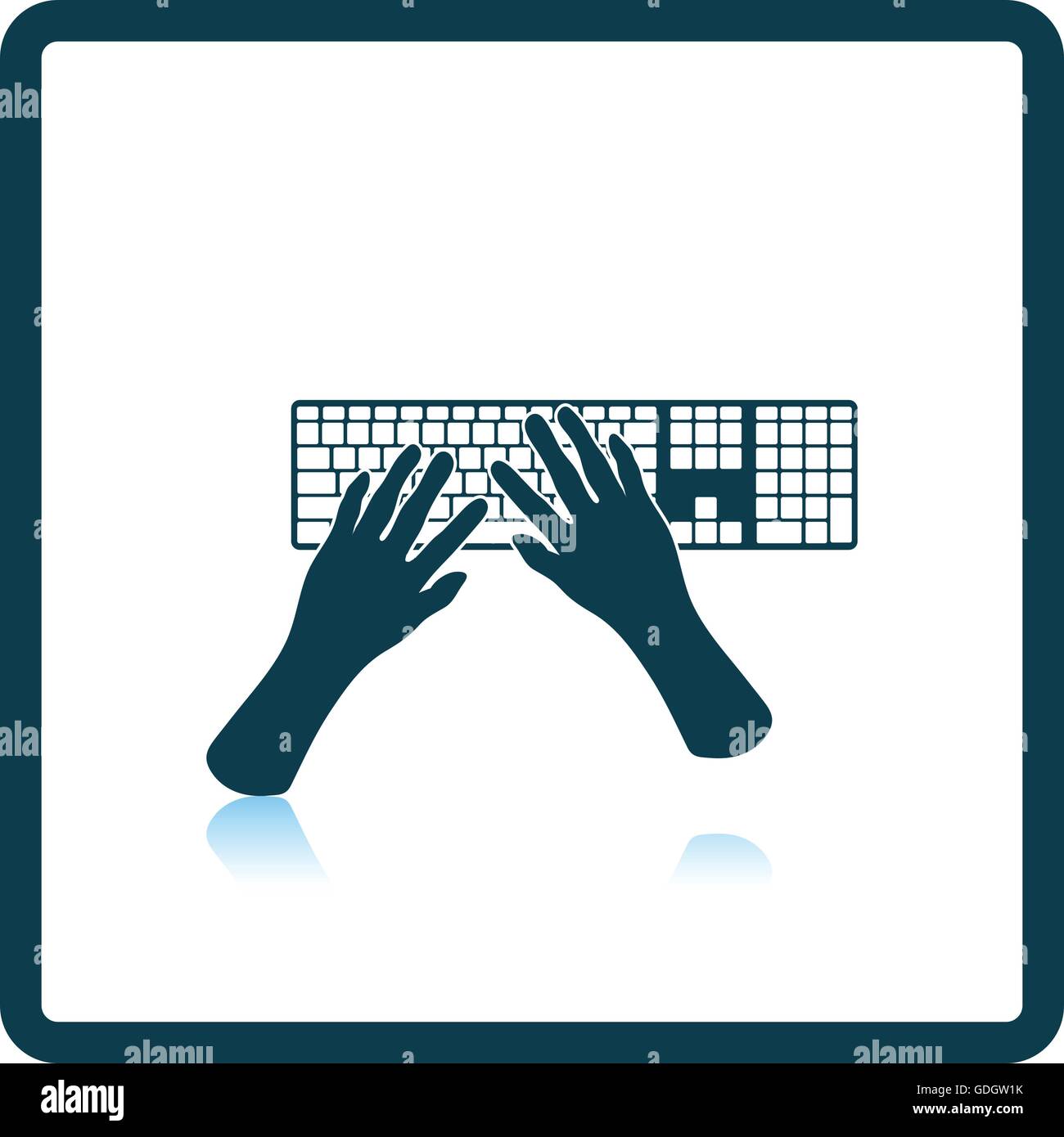 Typing icon. Shadow reflection design. Vector illustration Stock Vector ...