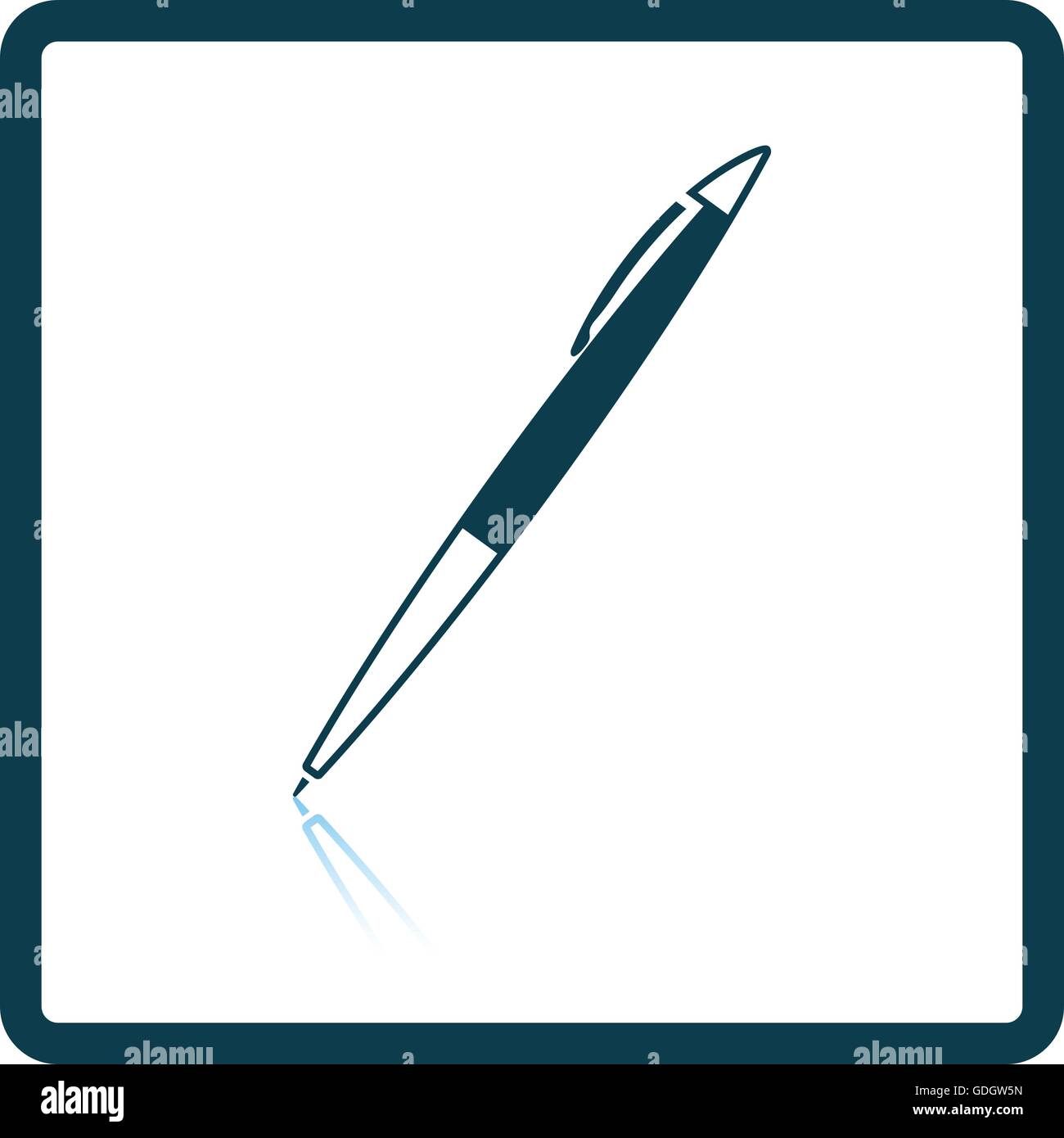 Pen icon. Shadow reflection design. Vector illustration Stock Vector ...