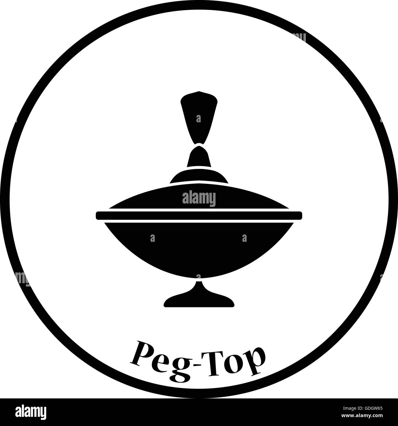 Peg-Top icon. Thin circle design. Vector illustration Stock Vector ...