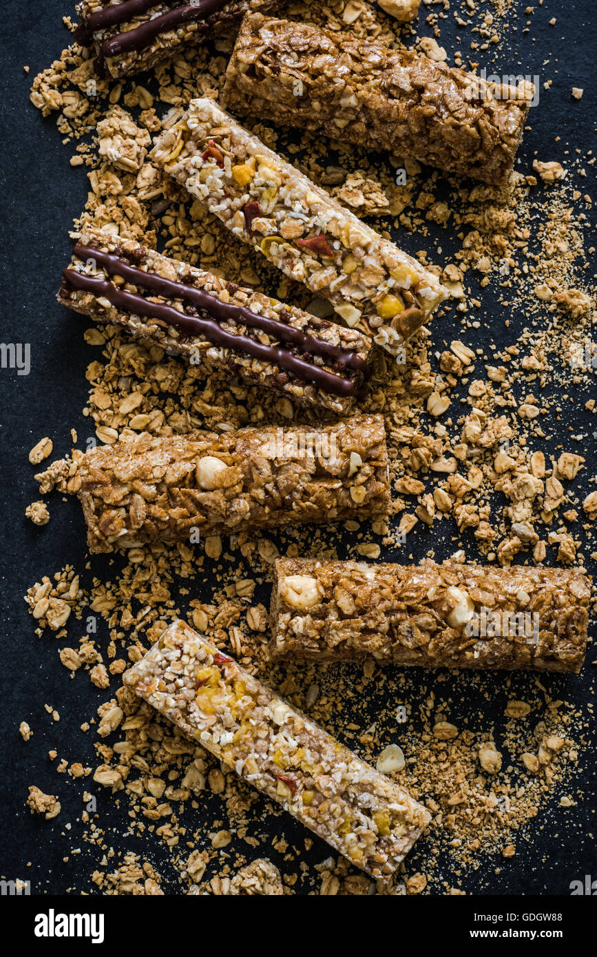 muesli and cereal bars, healthy protein food Stock Photo - Alamy