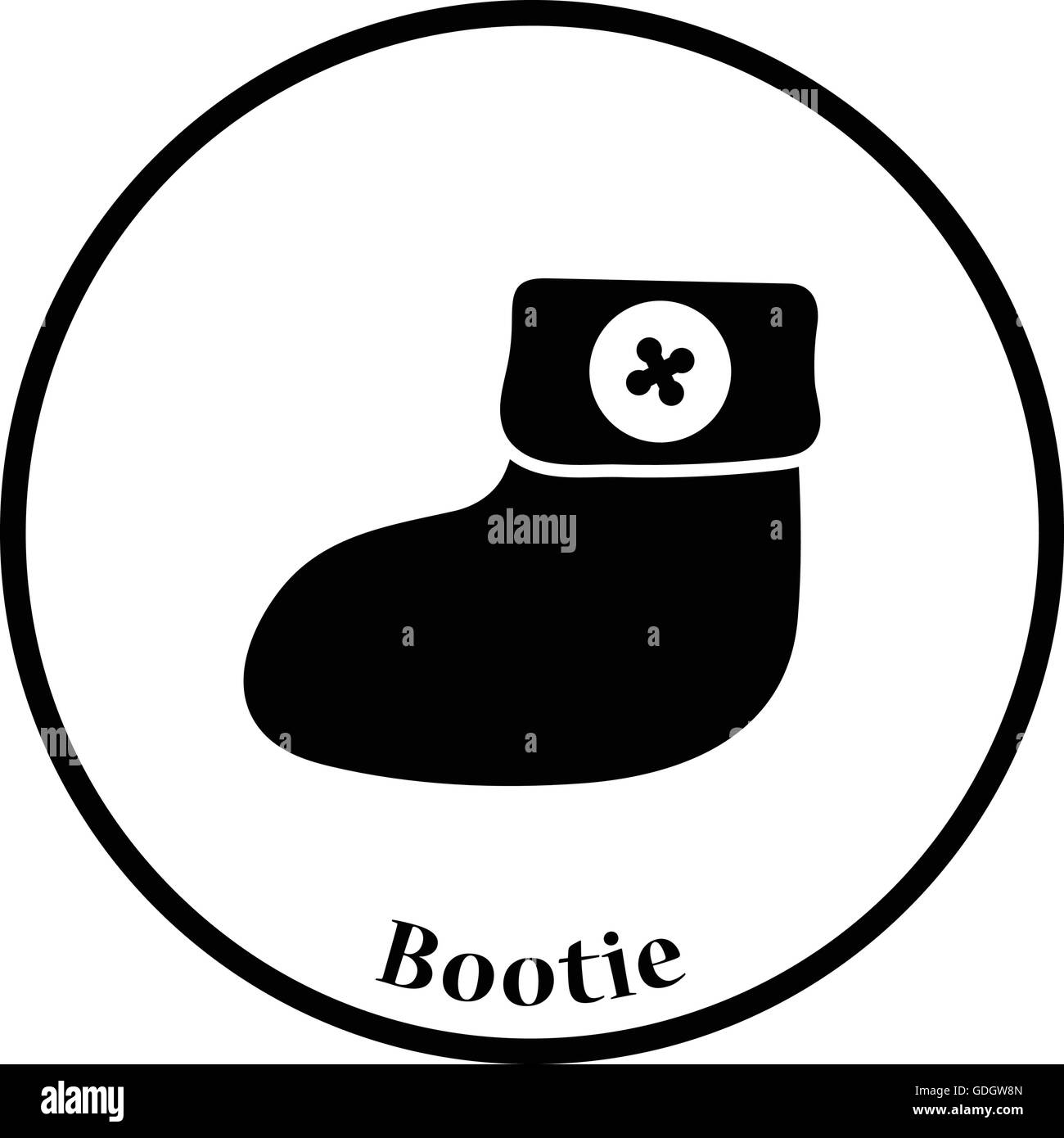 Baby bootie icon. Thin circle design. Vector illustration Stock Vector ...