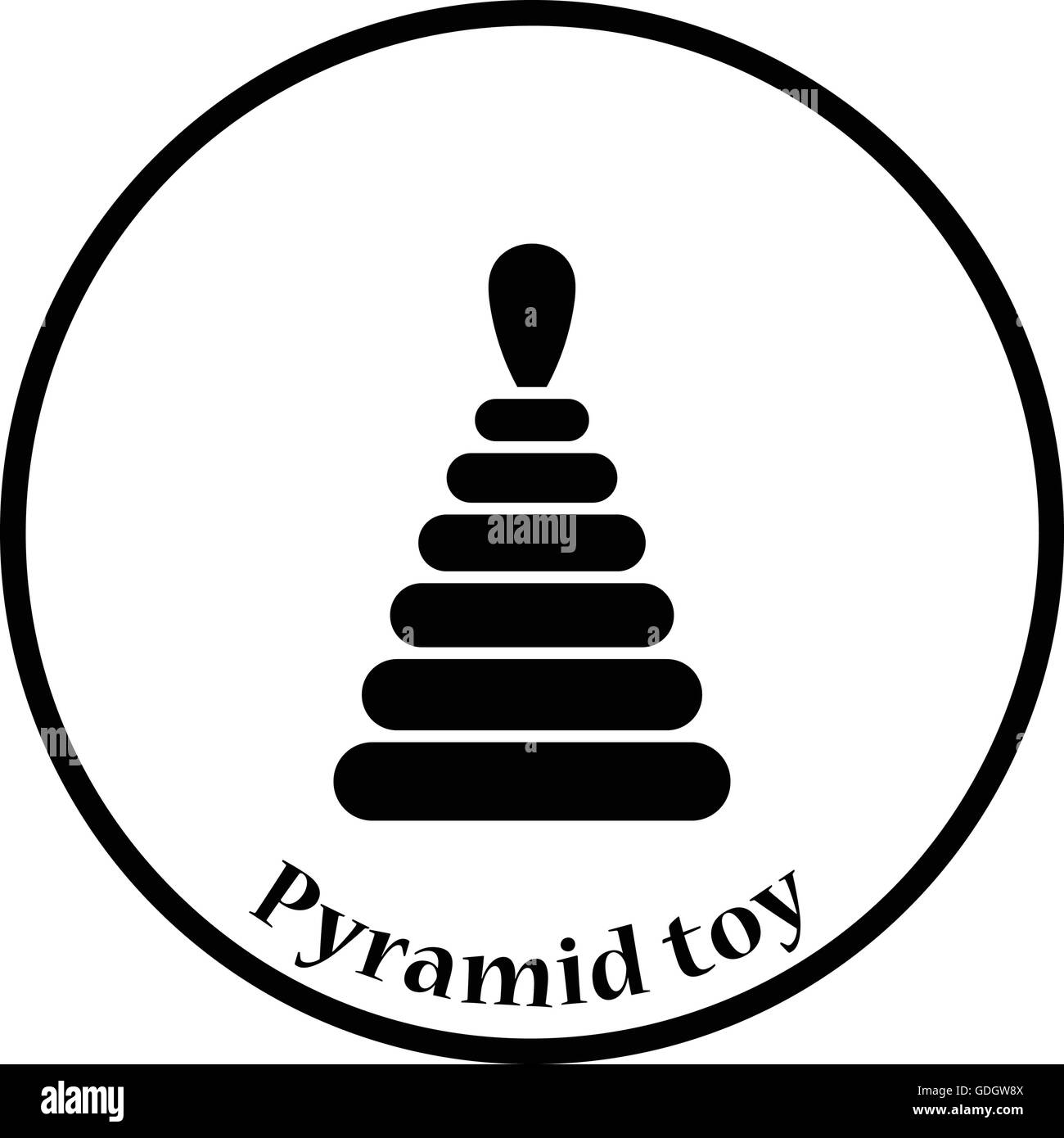 Pyramid toy icon. Thin circle design. Vector illustration Stock Vector ...