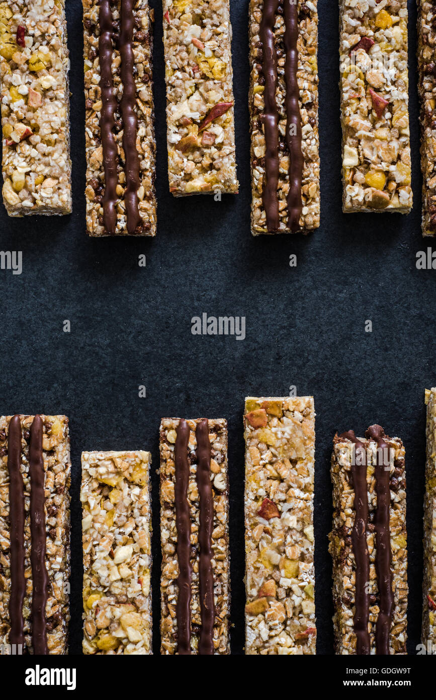 cereal and muesli proteind bars, healthy food Stock Photo - Alamy