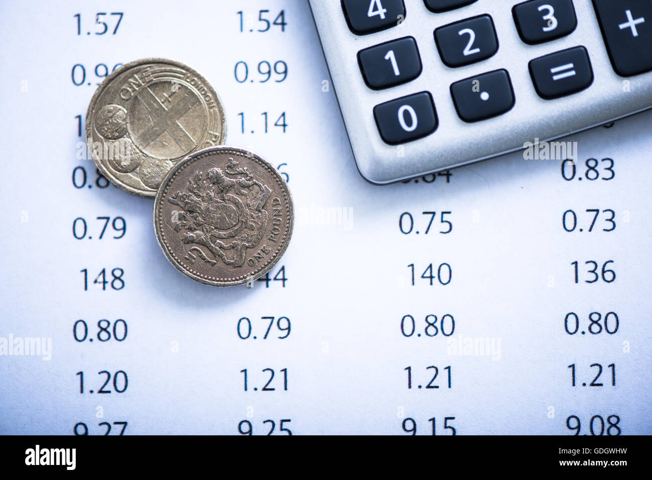 Coins graph uk hi-res stock photography and images - Alamy