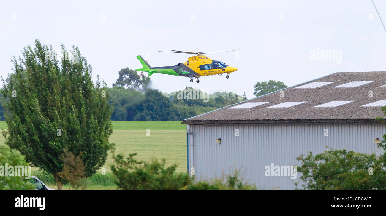 Children's air ambulance landing at Sywell airport Northamptonshire ...