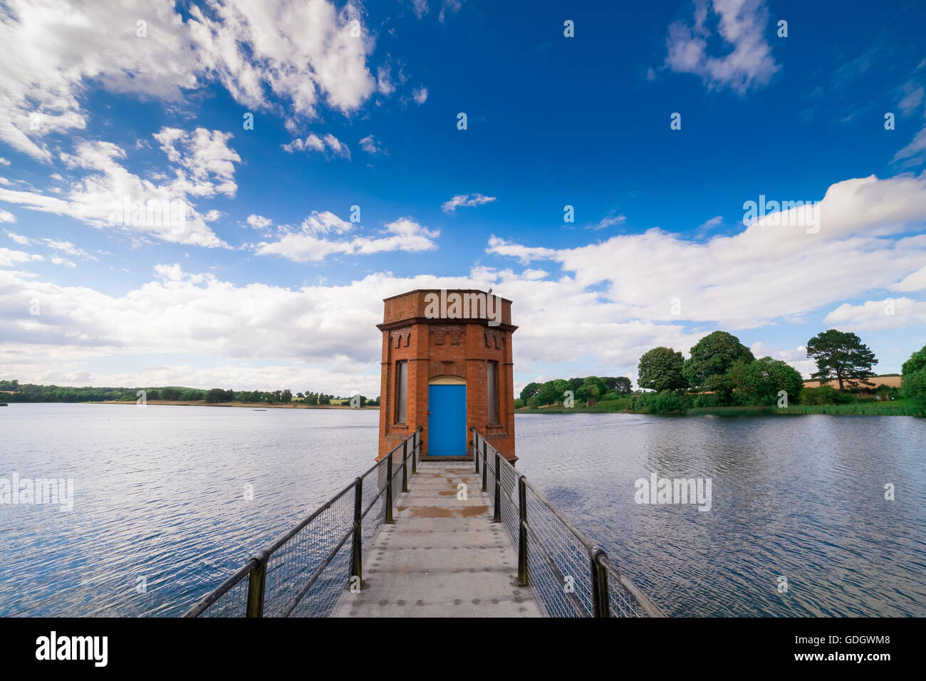 Edwardian Valve Tower on the dam at Sywell Reservoir and County Park ...