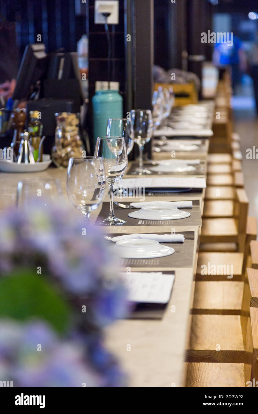 Cafe serving table hi-res stock photography and images - Alamy