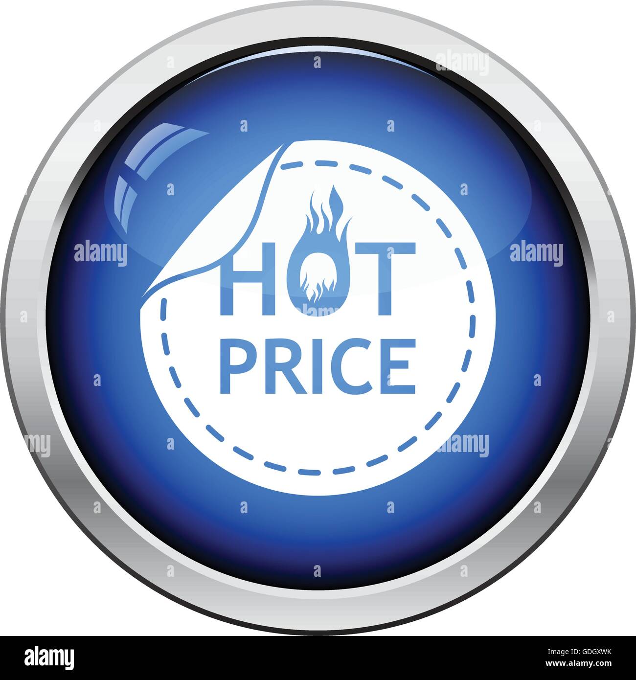Hot price icon. Glossy button design. Vector illustration Stock Vector ...