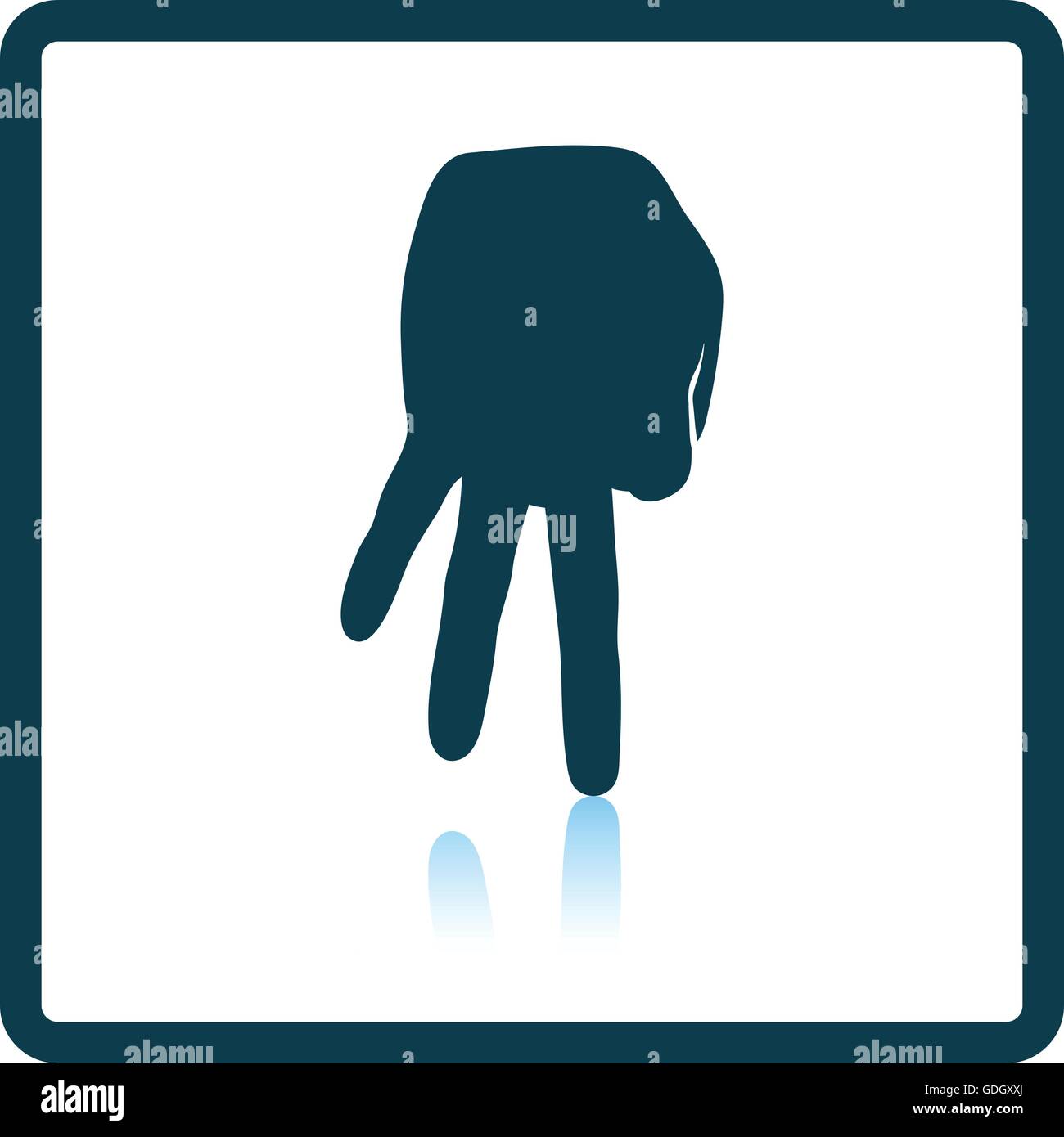 Baseball catcher gesture icon. Shadow reflection design. Vector ...